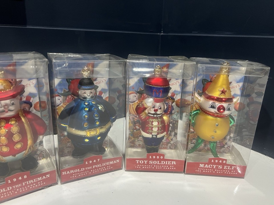 RARE Macy's Thanksgiving Day Parade Balloon Christmas Ornaments Lot Elf ...