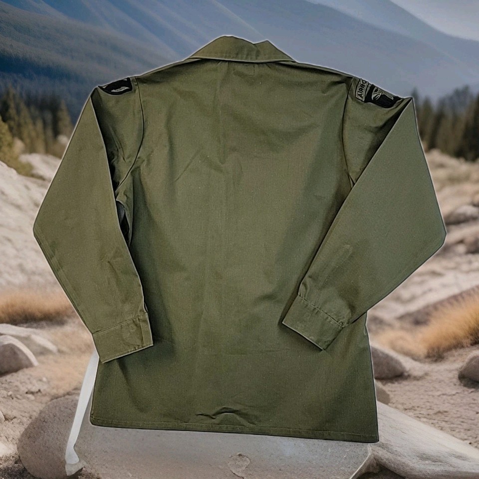 VTG Military Shirt Green OG 507 US Army Airborne/subdued Patches LG ...