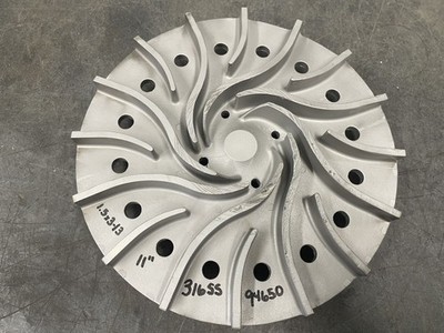 Durco 2K 3x1.5-13 ANSI Low Flow Impeller, 316SS, 11"dia, PN: 55573 ...