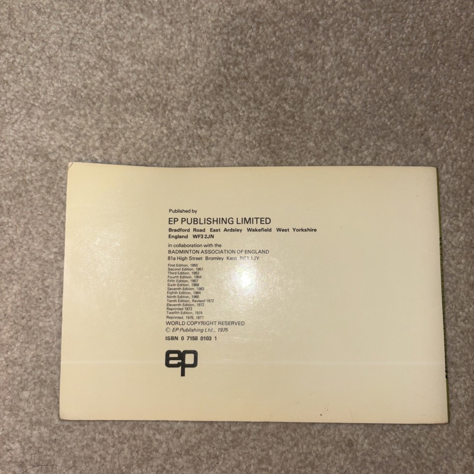 Know the game of Badminton book , Vintage 1975 KTG | eBay UK