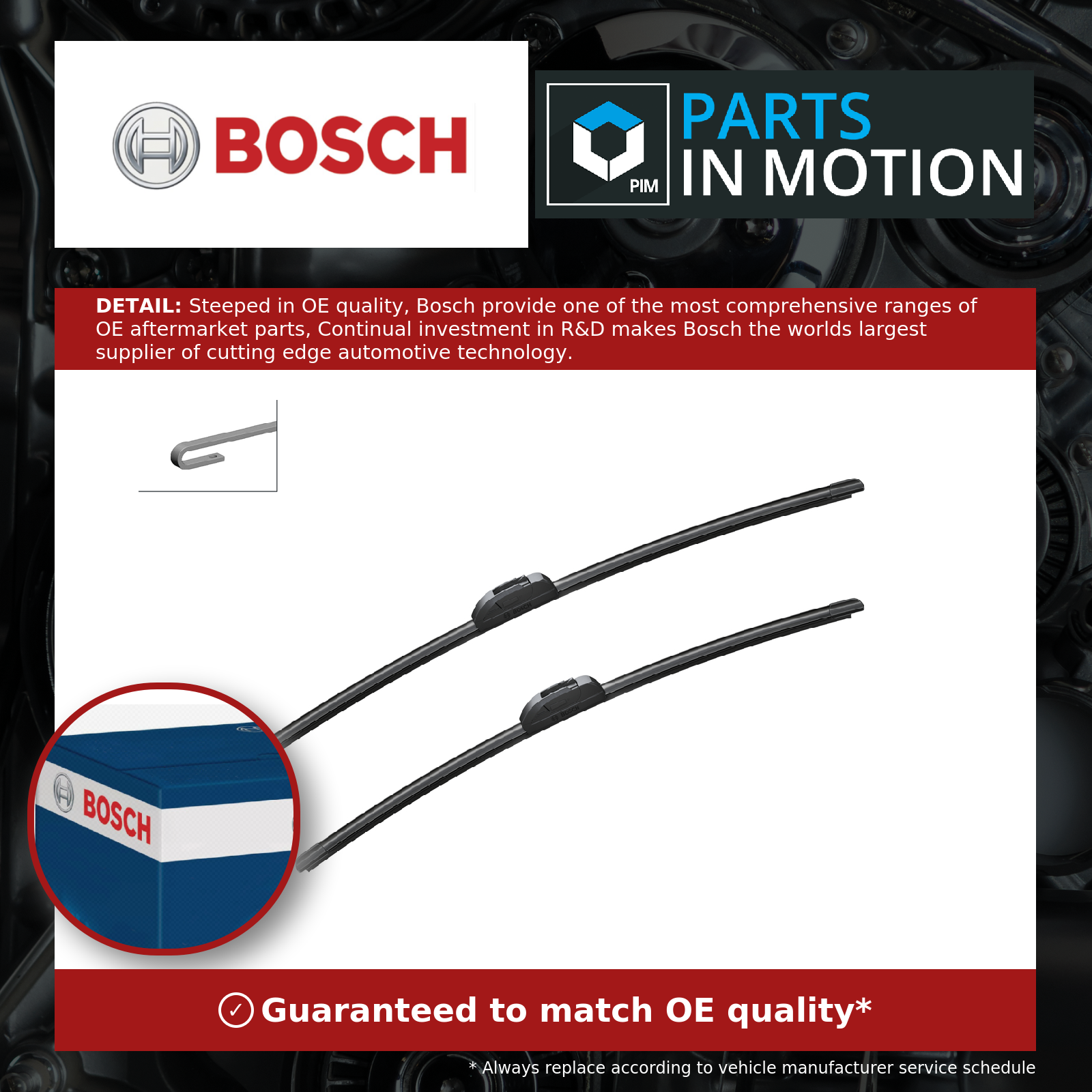2x Wiper Blades (Pair) AR704S / 3397007565 Bosch Aerotwin Front Set 24 ...