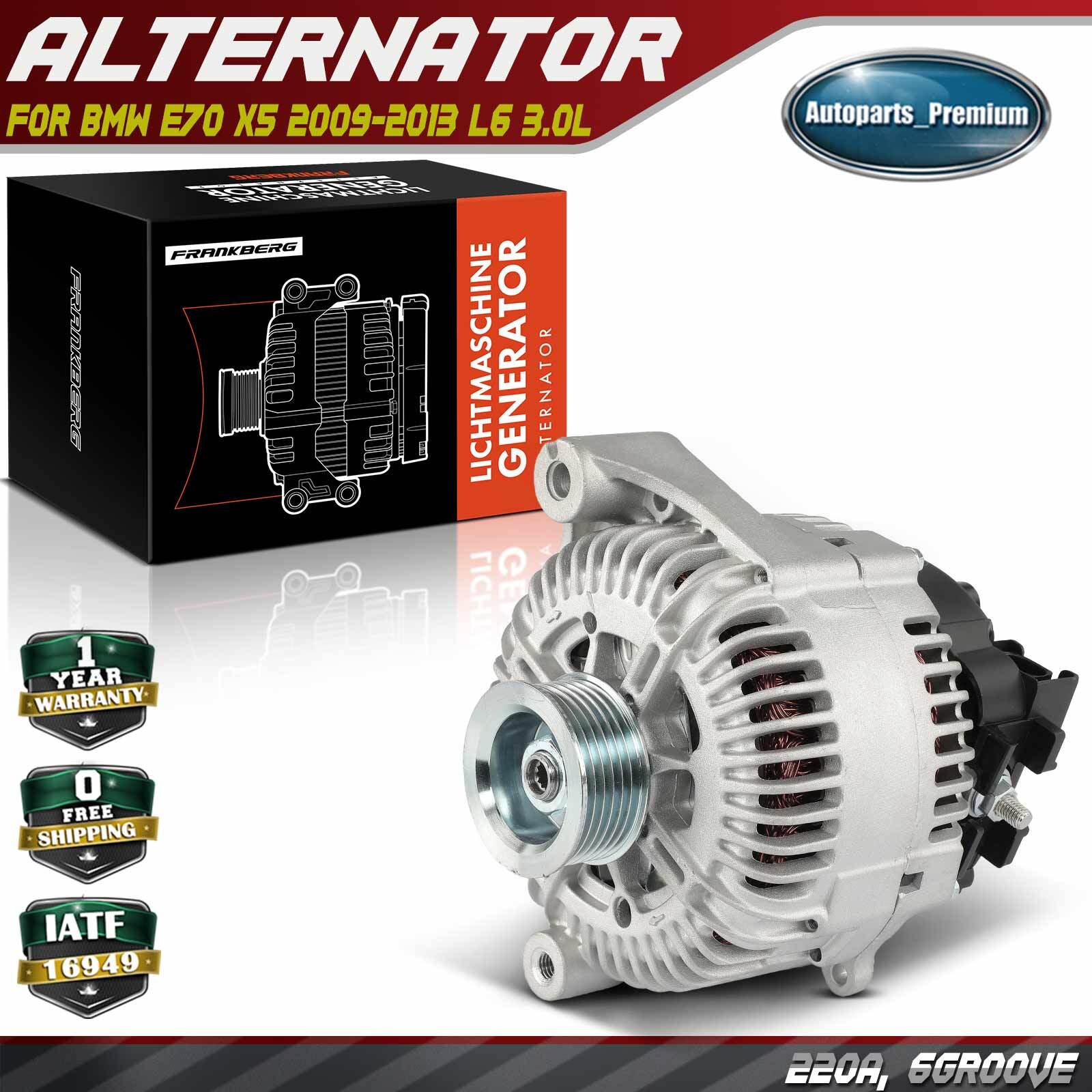 Alternator for BMW E70 X5 2009-2013 L6 3.0L 220 Amp 12 Volt CW 6-Groove ...