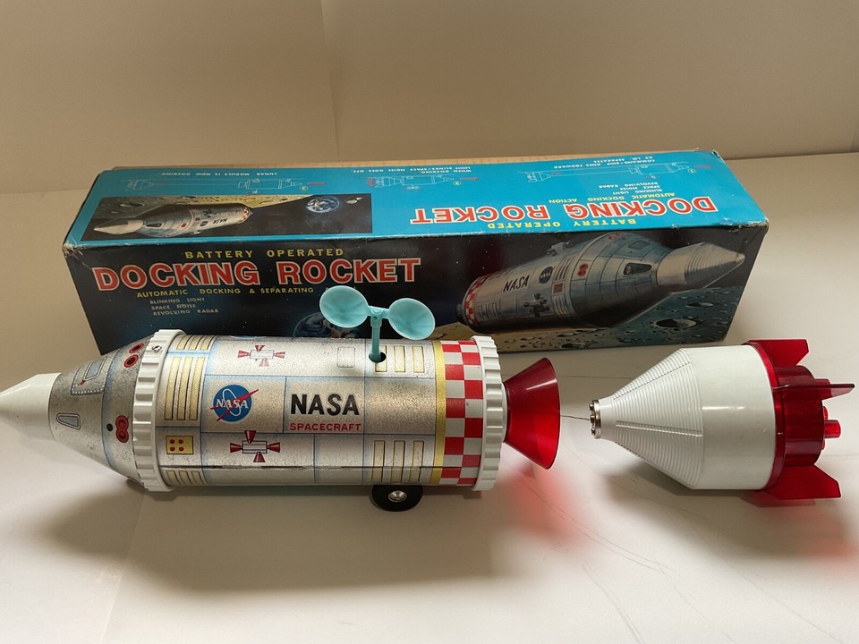 Vintage Battery Operated Japan Tin Daiya Toys " Docking Rocket" | eBay