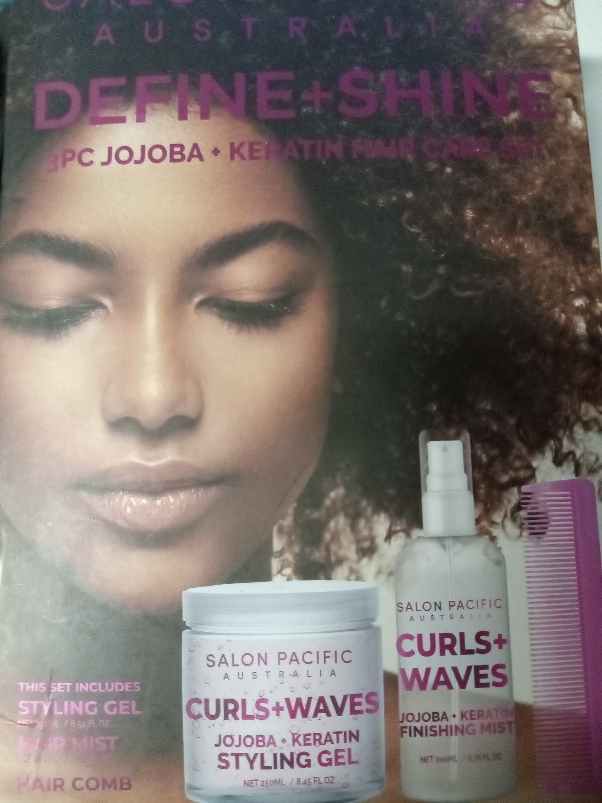 Salon Pacific ~ Define & Shine 3pc Jojoba Keratin Hair Care Set NIB ...