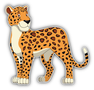 Happy Leopard Car Bumper Sticker Decal 5'' x 5'' | eBay