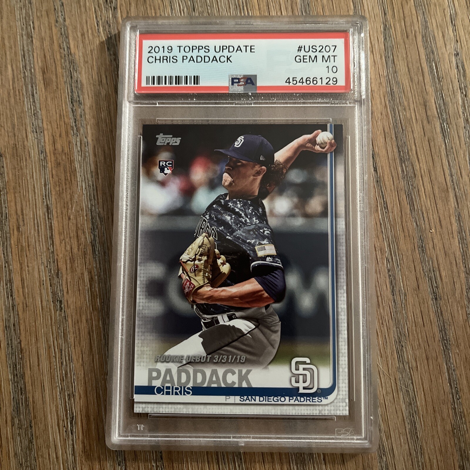 2019 Topps Update Rookie Debut Chris Paddack #US207 PSA 10 Gem Mint RC ...