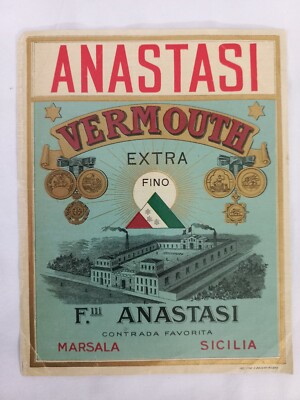4289 - ÉTIQUETTE ANASTASI VERMOUTH MARSALA SICILIE LITOGRAPHIQUE | eBay