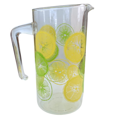 Pyrex Vintage Glass Lemonade Juice Pitcher Lemons & Limes 8” Tall | eBay
