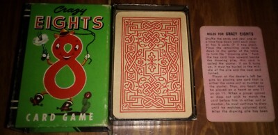 Crazy Eights Vintage Card Game 43 Cards with Rules Guide | eBay