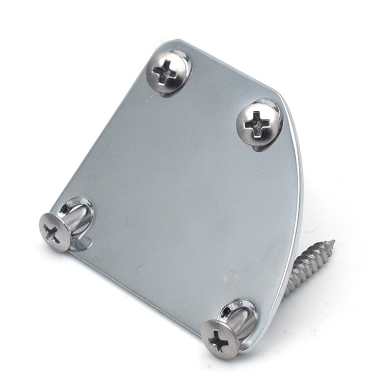 4 Holes Electric Guitar Neck Plate Curved Round Neck Joint Back ...