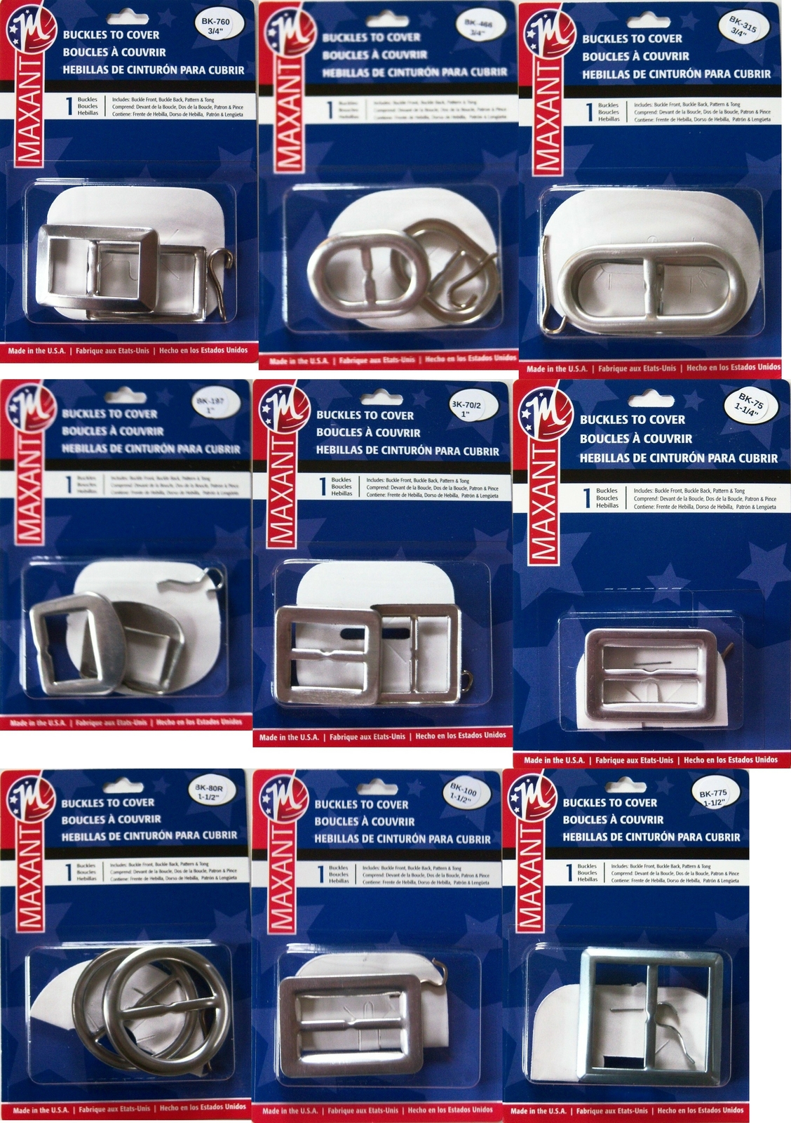 Maxant Buckle to Cover Includes 2 Part Buckle/Pattern/Prong 9 Styles | eBay