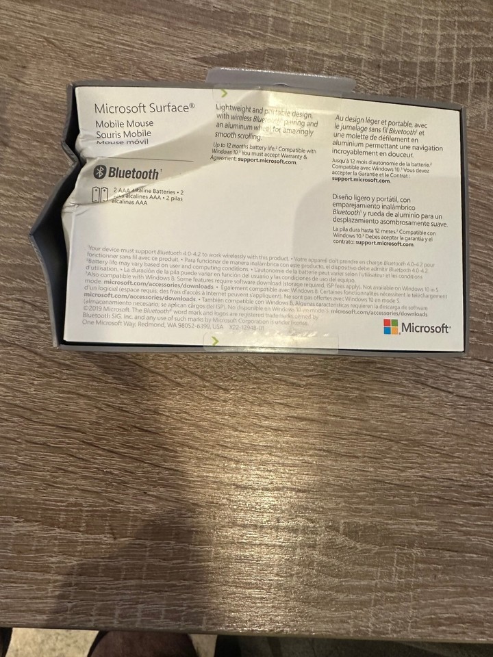 NEW DENTED BOX Microsoft Surface Mobile Mouse SC Bluetooth EN/XD/XX ...