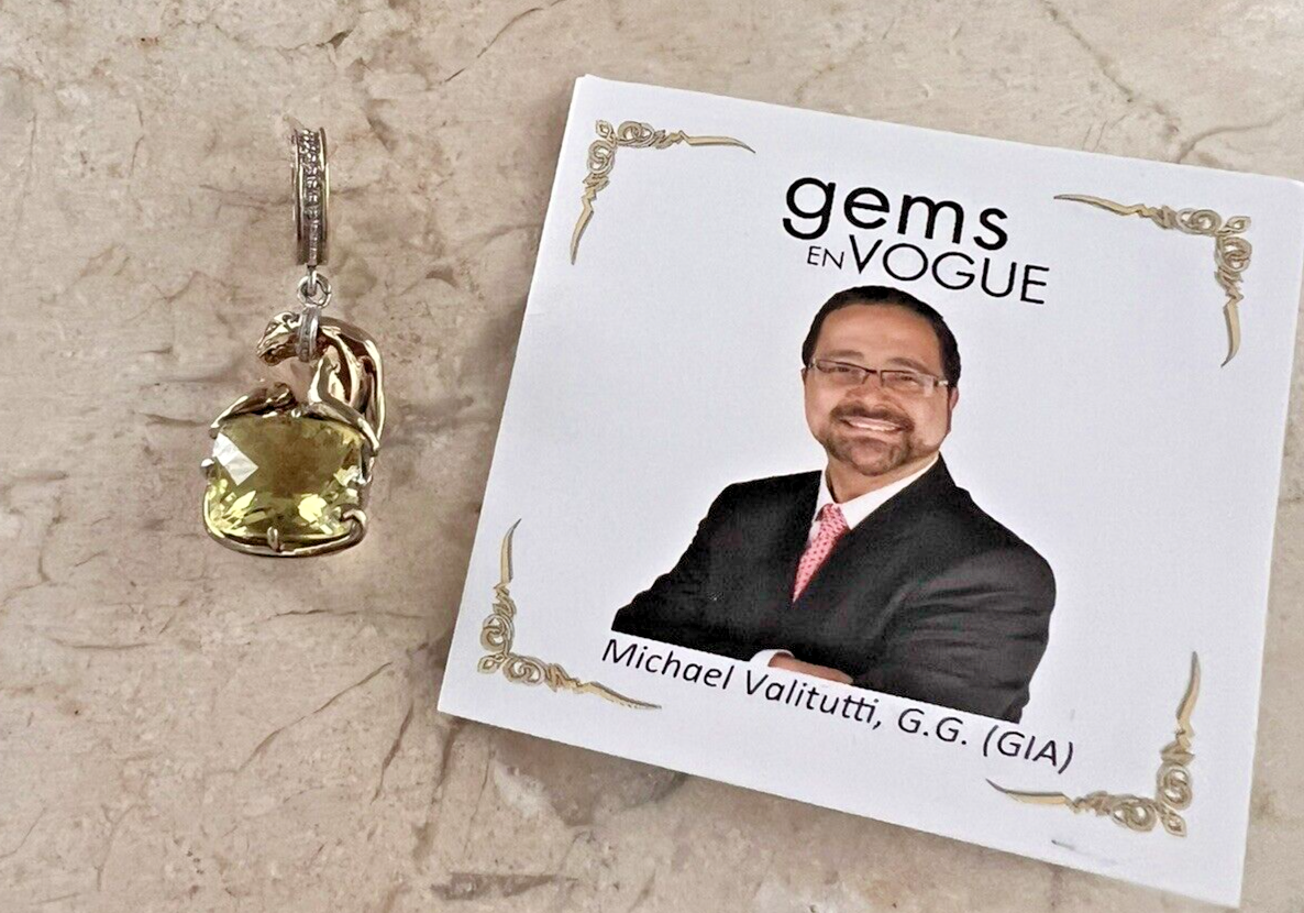 Gems en Vogue Michael Valitutti Sterling Palladium Praseolite Panther ...