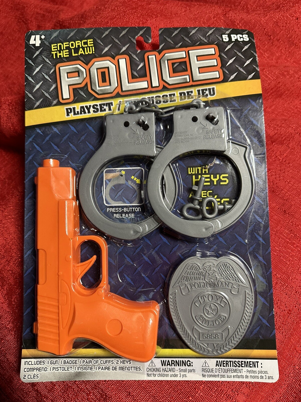 Kids Toy Police Officer Play Set Policeman Halloween Costume 5 PC Gun ...