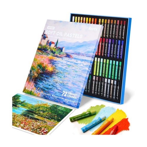 Arrtx Oil Pastels for Artists, 72 Colors Soft Oil Pastels Vibrant and ...