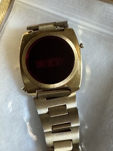 Compu Chron LED Digital Wristwatch Vintage Gold-Tone | eBay