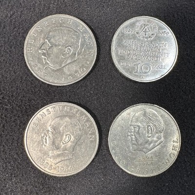 4x Münze 20 Und 10 DDR Deutsche Mark 40 Jahre DDR Mann 1971 1973 1989 ...