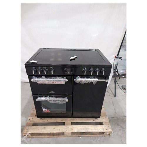Belling Kensington 90cm Electric Range Cooker 5 Zone Hob Black 90E ...