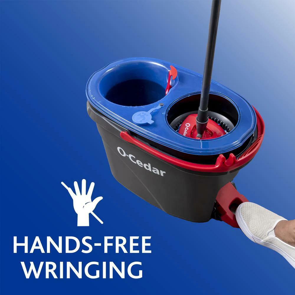 O-Cedar Spin Mop Bucket System Triangular Mophead Separate Tanks Foot ...