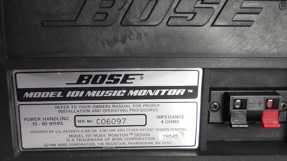 Bose Model 101 Speakers Pair Music Monitor Indoor Outdoor Mountable 60W ...