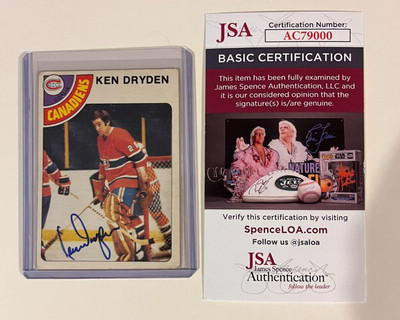Ken Dryden (HOF 1983) Signed 1978-79 OPC Card JSA Authentic AUTO HOF L ...