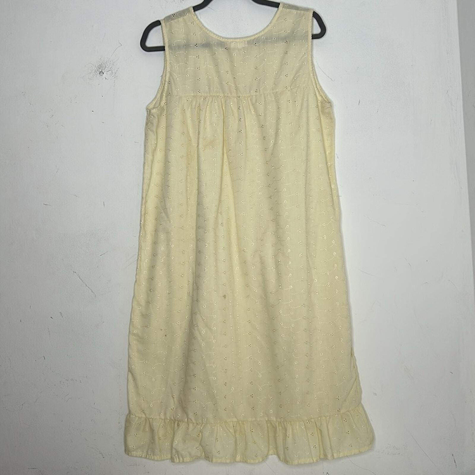 Vintage Floral Eyelet Nighty Cream Eggshell Dress | eBay
