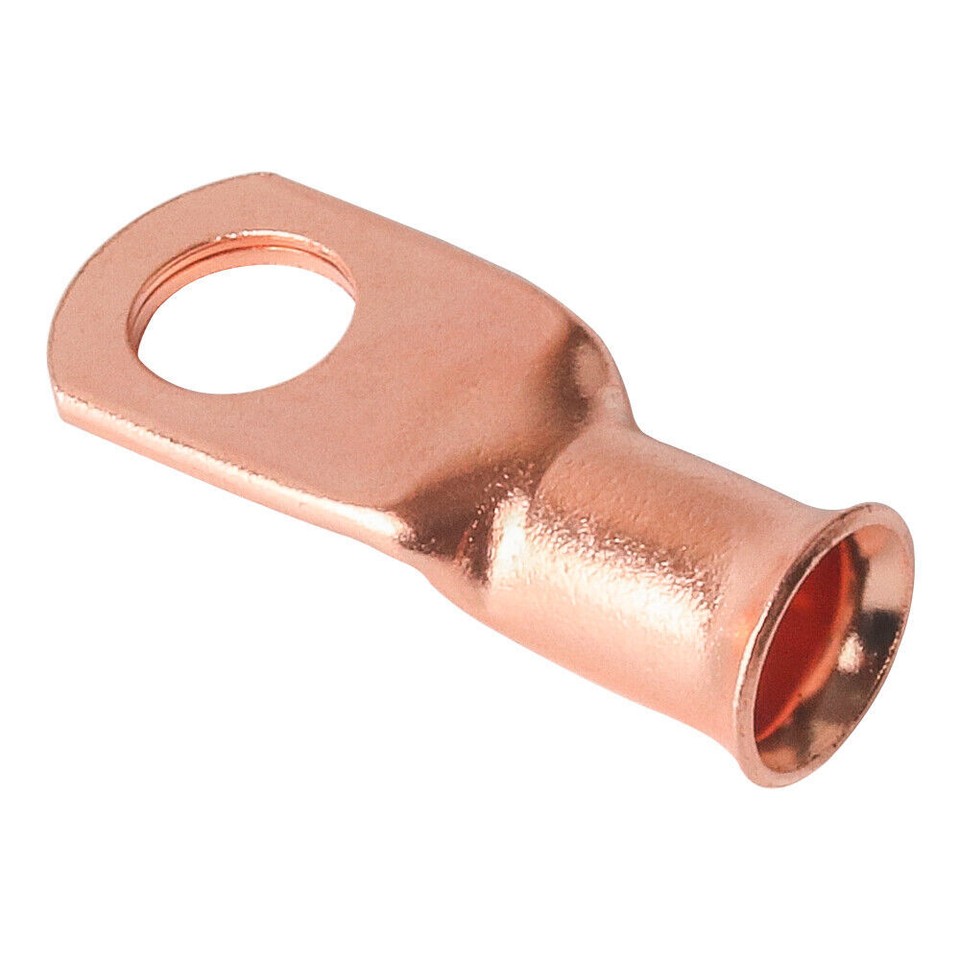 (10) 2AWG Gauge Copper Ring Terminals 3/8" RED/BLACK Heat Shrink Tubing ...