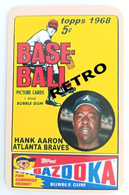 HANK AARON VINTAGE STYLE ADS 1968 TOPPS WRAPPER ART CARD | eBay