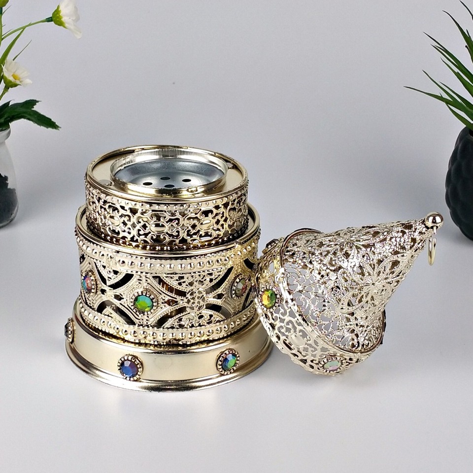 Arabian Incense Diffuser Bakhoor Oud Burner Bakur Metal Mabkhara Home ...