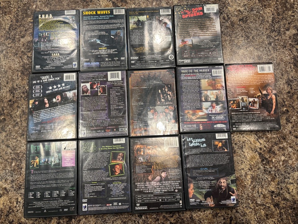 Huge Horror DVD Lot Evil Dead Alive Zombie Lake Pontypool CHUD Sleeping ...
