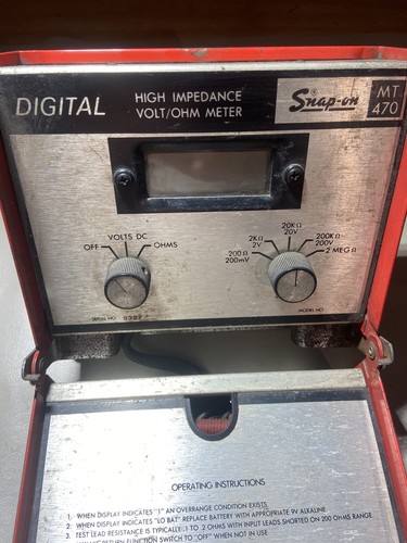Snap On Digital High Impedance Volt / Ohm Meter MT 470 | eBay