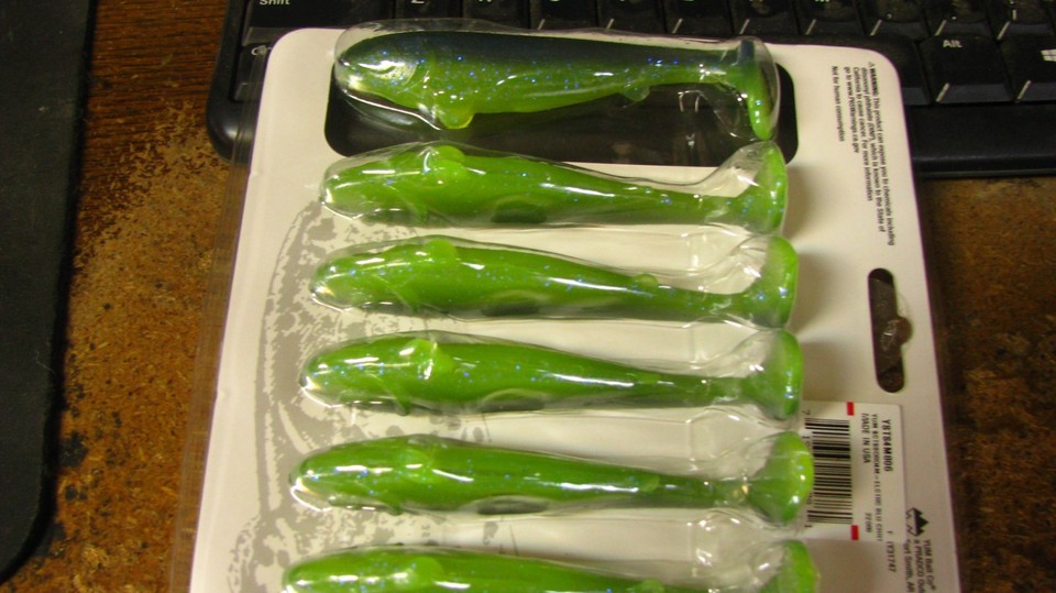 Yum Scottsboro swimbaits, 6 ct, electric blue chartreuse. free shipping ...