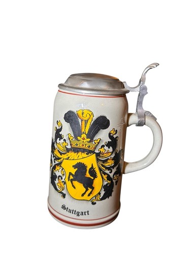 Stuttgart Coat of Arms Shield German Lidded Beer Stein Mug 1liter ...