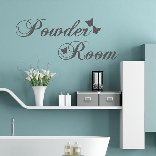 Powder Room | Wall Sticker Decal Quote Words Bathroom Vinyl | eBay UK