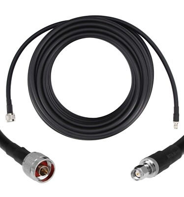 GEMEK 50ft SMA Male to N Male Antenna Cable, Low Loss S-MR400 Extension ...