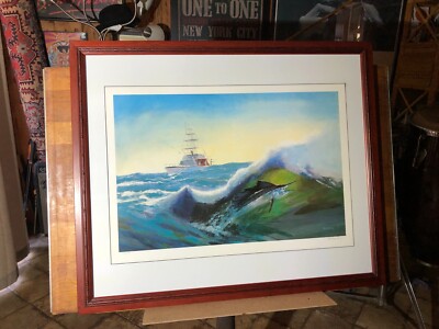 Russ Smiley MarlinHiding Art 17x25 Frame 26x31 Limited 95/600 Hand ...