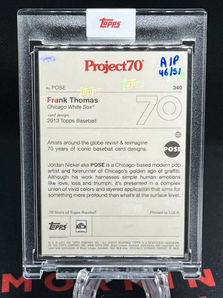 Topps Project 70 Card 340 - 2013 Frank Thomas by Pose Artist Proof 46/ ...