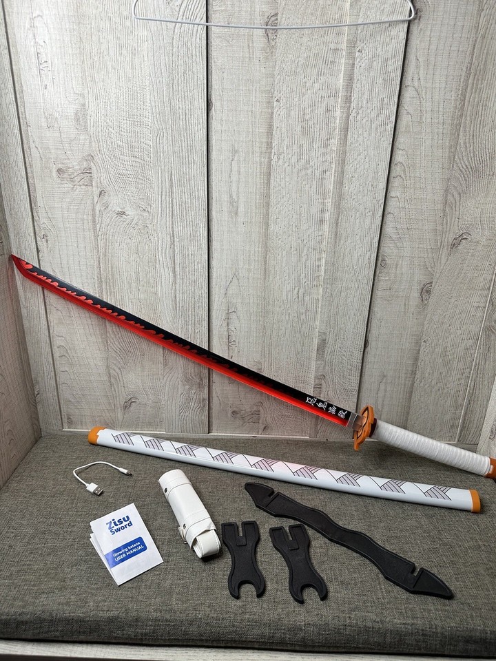 Zisu Demon Slayer Sword 40" Lighted Hashira Pillars Katana with Belt ...