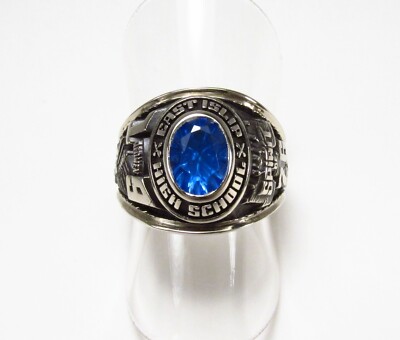 Vintage 1976 East Islip High School NY USA 10K White Gold Class Ring Sz ...