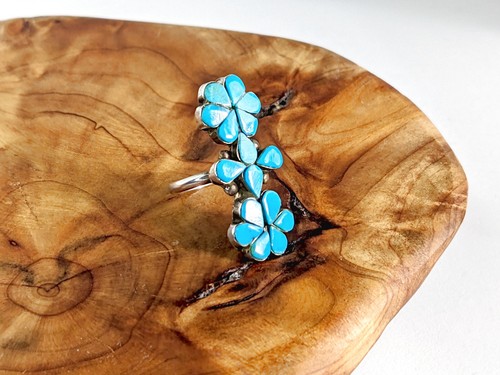 OOAK Vtg Ronald Tom Navajo Artisan Sterling Silver Inlaid Turquoise ...