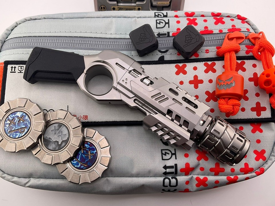 GoBigger EDC Punnk Titanium Me Mechanical Fidget Gun With Silencer Rare ...