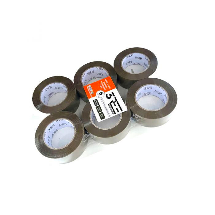 6x STRONG BROWN TAPE BUFF PARCEL PACKING TAPE 48MM X 68M FOR BOX ...