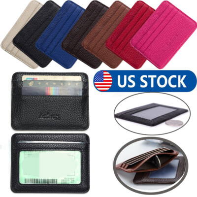 Women Leather Wallet Ultra-Thin ID Money Credit Card Slim Holder Coin ...
