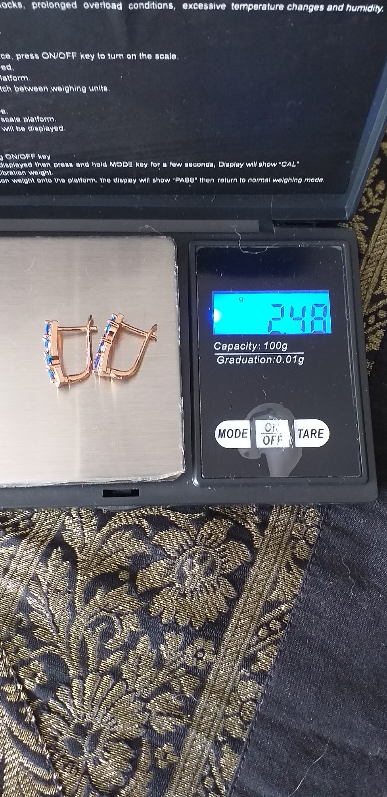 Vintage 1990-s 14 Ct Rolled Gold Sapphire Earrings- Hallmarked 585 RG ...