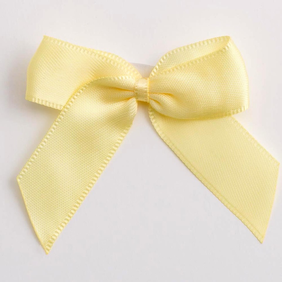 Satin Bows 5cm Self Adhesive Ribbon Pre Tied Large Bow Wide Gift Craft ...