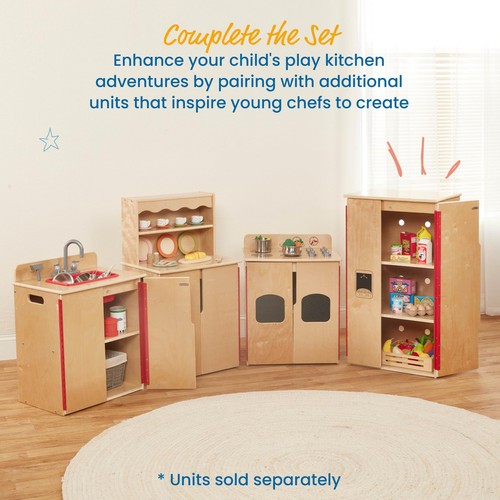 Play Kitchen Storage Cupboard, Wooden Playset, Natural | eBay