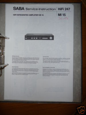 Service Manual per Saba Mi 15 Amplificatore Originale | eBay