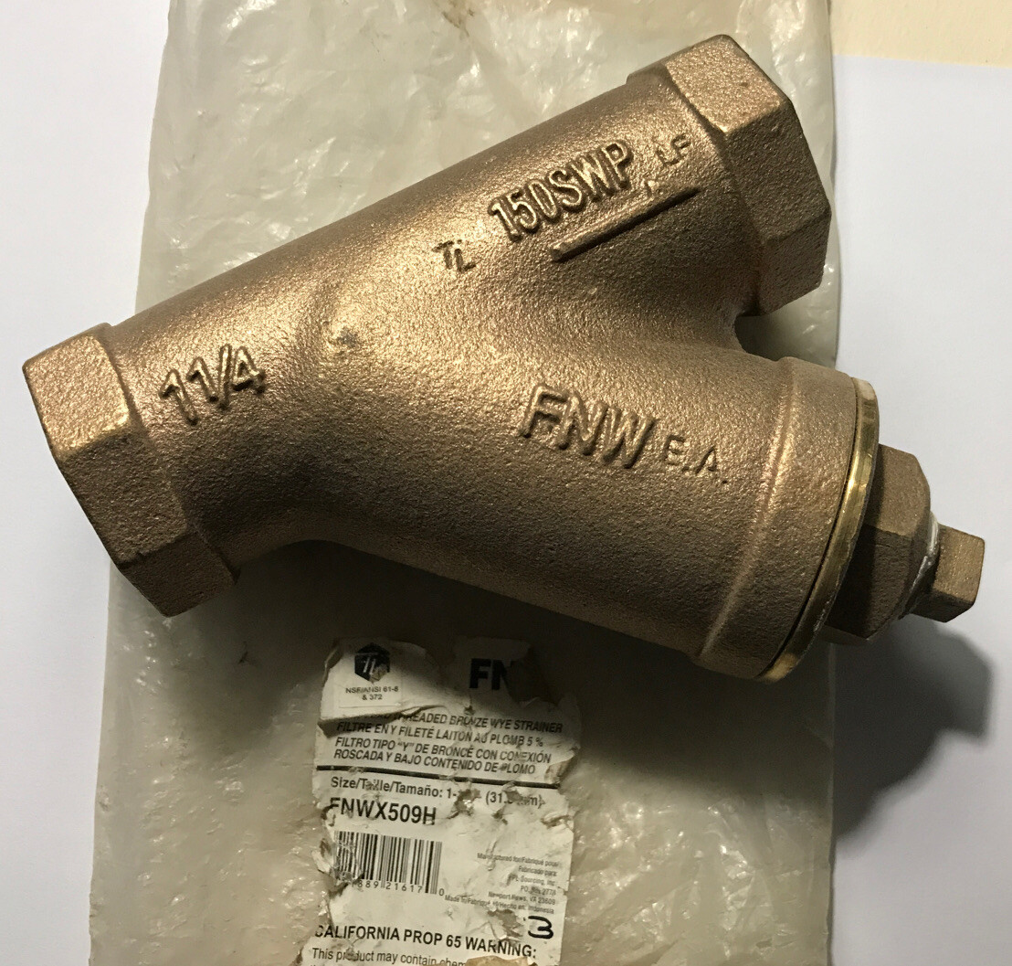FNW Bronze 1 1/4" Threaded Y Strainer Wye 400 WOG 150SWP X509 | eBay