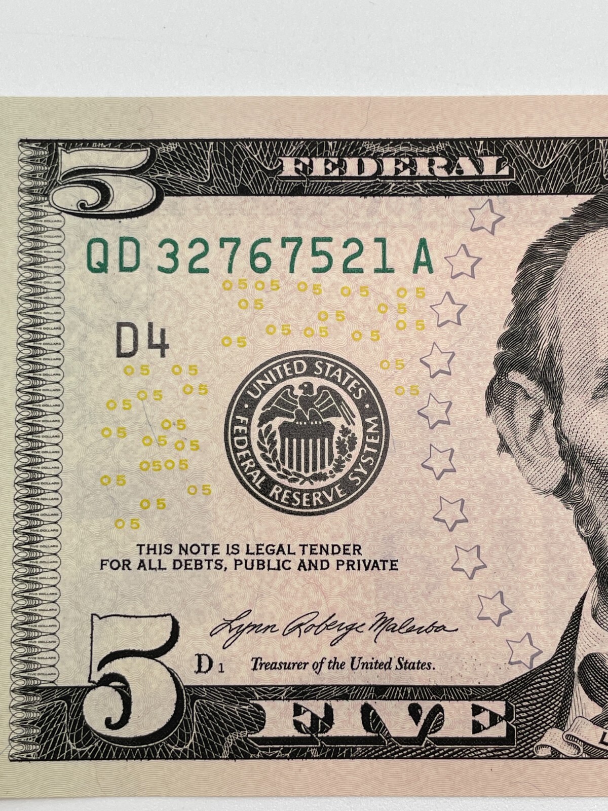 New Uncirculated Five Dollar Bills Series 2021 $5 Sequential Notes Lot ...