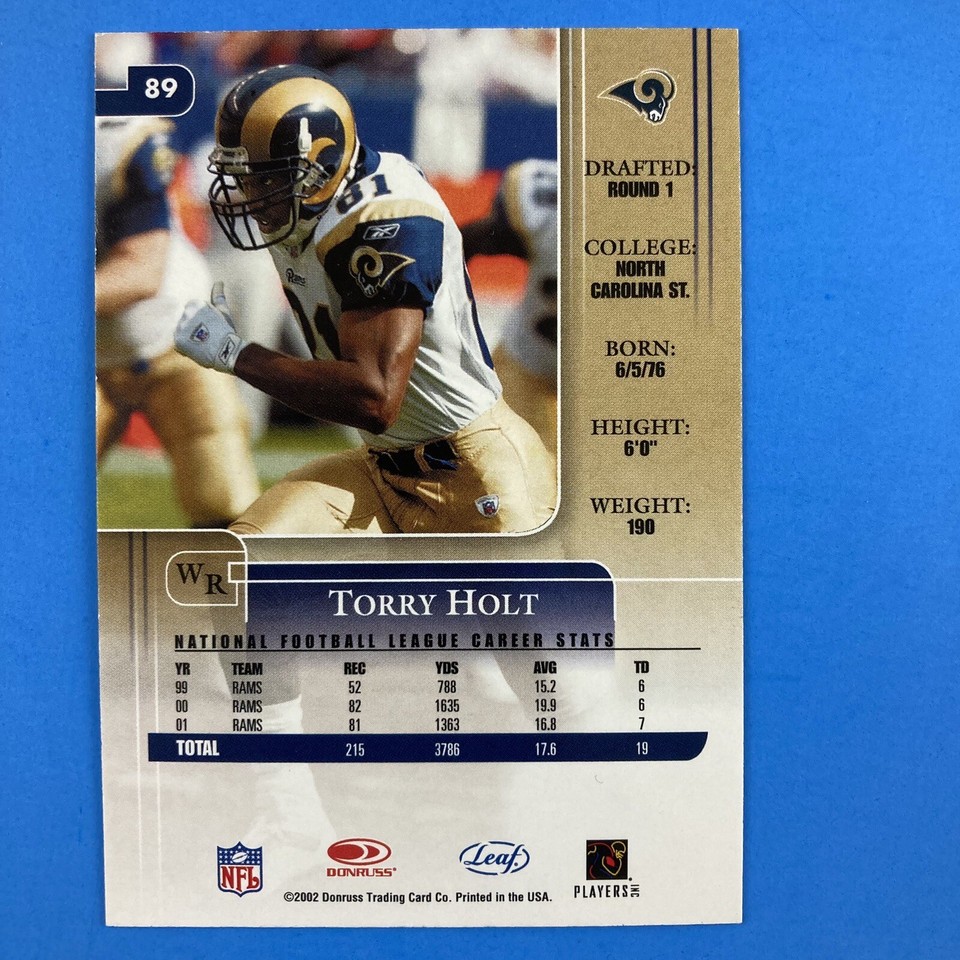 Torry Holt 2002 Leaf Rookies & Stars Card #89 NFL St. Louis Rams | eBay